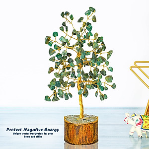 YATHABI Green Aventurine - Crystal Tree for Positive Energy - Chakra Money Tree - Green Adventurine Stone - Chakra Tree - Crystals for Luck - Crystal Bonsai Tree - Crystal Gift