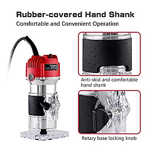 BriSunshine 800W Electric Wood Trimmer Router,Handheld Compact Palm Router for Woodworking Trimming,Laminate Joiner Tool 30000R/MIN 110V(UL Certified)