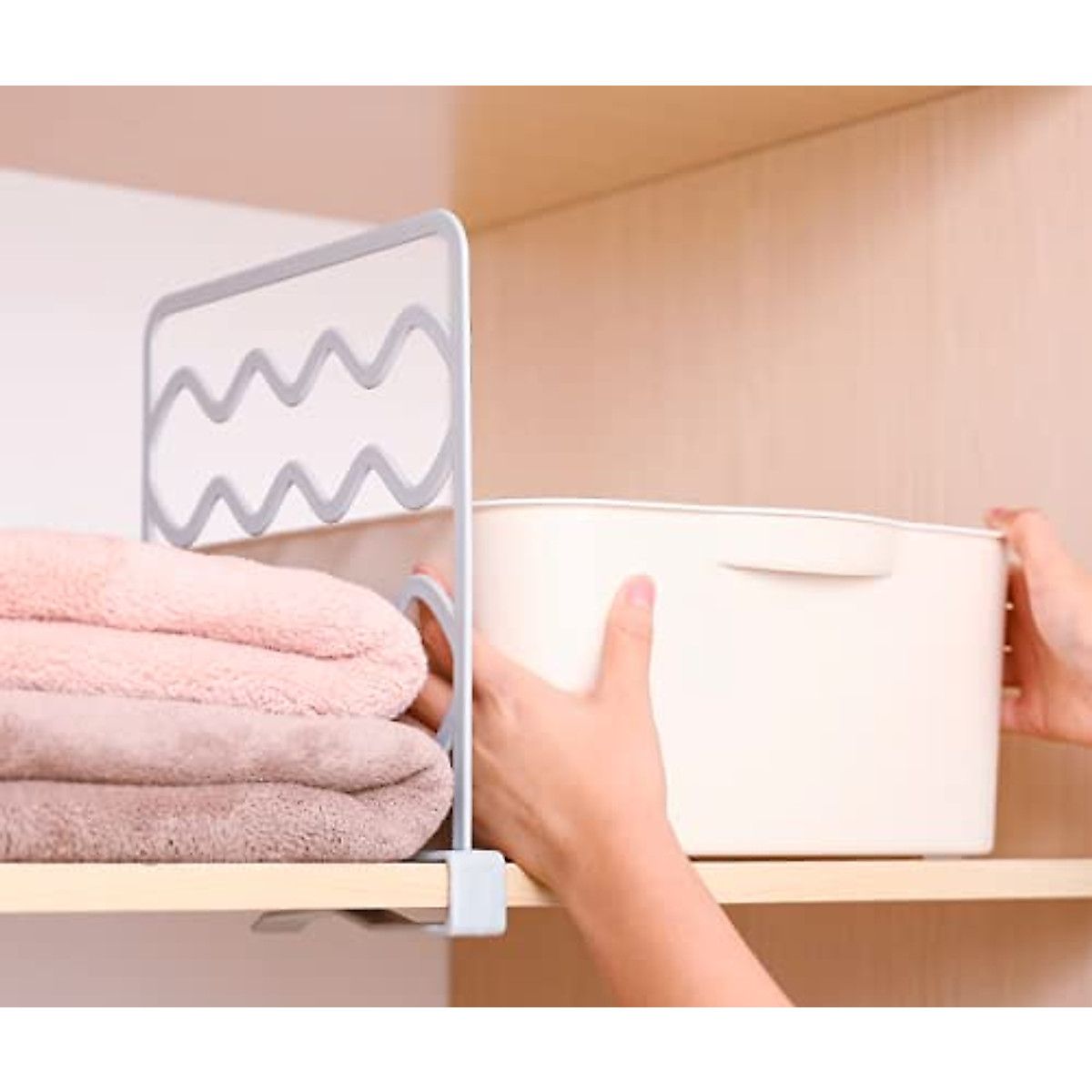 N&F Plastic Closet Nail-Free Storage partitions, Closet partitions, Household cabinets, Compartment dividers, Layered Shelves