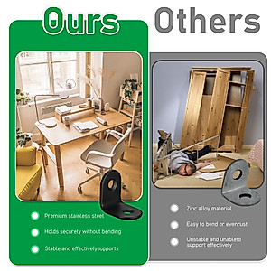 L Brackets, 20 Pcs Corner Braces, 90 Degree Right Angle Brackets, Black Small Stainless Steel Corner Brackets Joint Brackets for Wood Furniture Cabinet Chair Table - 0.8x0.8 inch