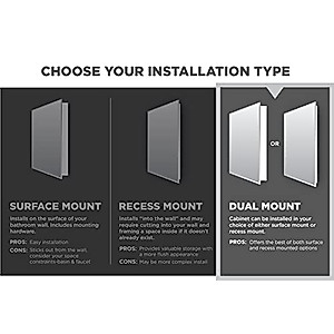 Zenna Home, Black Reversible Surface/Recess Mount Framed Mirror Medicine Cabinet, 24.625 in. x 30.625, 24.625 x 30.625 inches