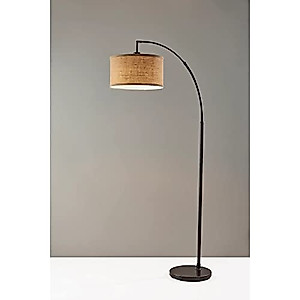 Adesso SL3993-26 Burlap Arc Lamp, Antique Bronze