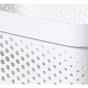 Curver Infinity Dots Set of 3 100% Recycled Medium Storage Baskets 11 Litres - White