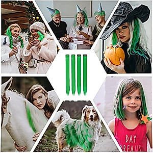 Green Hair Party Highlight Synthetic Hairpiece,12 Pieces Hair Extension for St. Patrick's Day Kids Girls Women 20 Inch