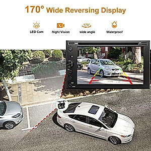 Double Din Car Stereo with CD/DVD Player, 7-inch Touch Screen Car Stereo with Apple CarPlay&Android Auto, Bluetooth5.2, Backup Camera, Mirror Link, Subwoofer, SWC, Subwoofer, AM/FM Car Radio Receiver