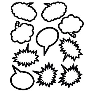 Teacher Created Resources Black and White Speech/Thought Bubbles Accents (5592)