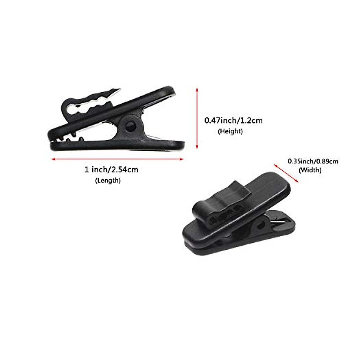 Mini Skater 1 Inch Length Small Earphone Wire Clip Headphone Mount Cable Clothing Clip Earbud Clip to Keep Earphone/Microphone Cord in Place for 1.5mm Wire Diameter Round Wire Earphone,6Pcs (Black)