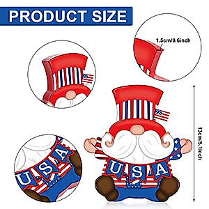 3 Pieces Patriotic Table Decorations American Gnome Wooden Signs Wood Freestanding Table Centerpieces for American Independence Day Memorial Day Veteran Day Party Decor (Chic Style)