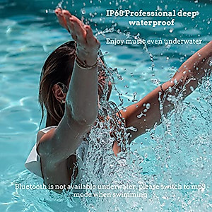 goargin Bone Conduction Open-Ear Bluetooth5.3 Sport Headphones IPX8 Waterproof Swimming Wireless Earphones with Mic - MP3 Play Built-in 32G Memory Suitable for Swimming Surfing Cycling Skiing Running