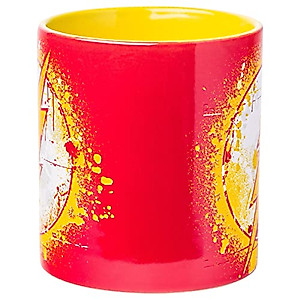 Silver Buffalo DC Comics Flash Splatter Paint Logo Ceramic Mug, 14 Ounces