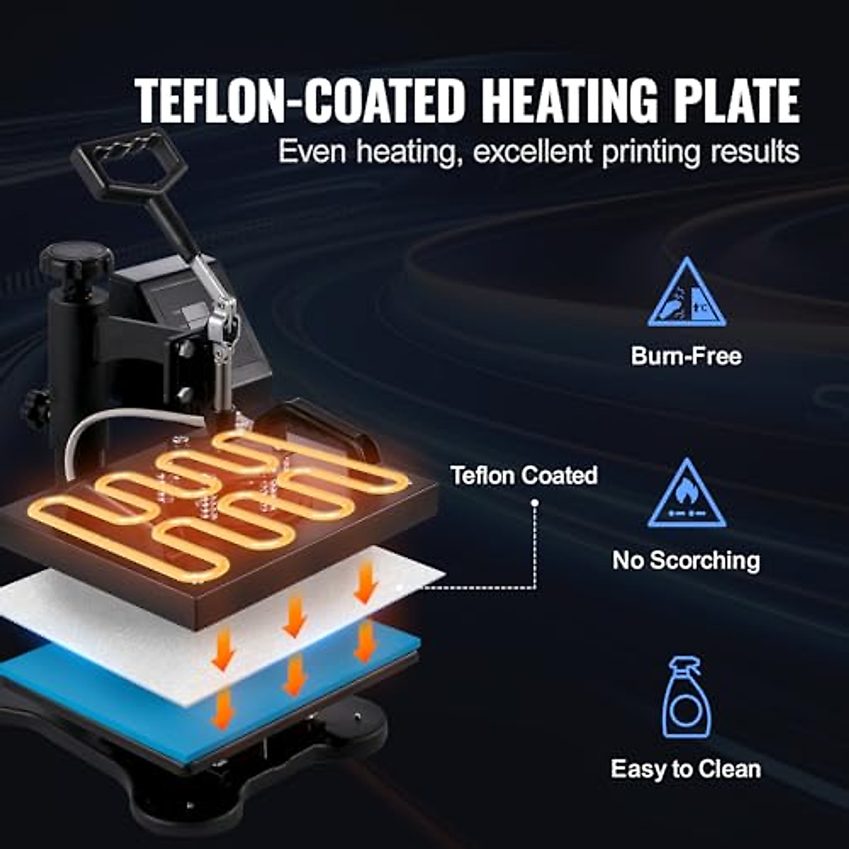 VEVOR Heat Press, Clamshell 12x10in Sublimation Transfer Printer, Digital Precise LCD Control Printing, Vinyl Heat Press for T-Shirts Bags Garments Mats Puzzles, 650W