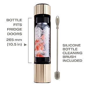 Twenty39 qarbo LUXE Premium Metal Sparkling Water Maker Machine - Soda Beverage Carbonator for Home, Seltzer & Carbonated Beverage Dispenser, Water Carbonation Fizz Maker (Tuscan Gold)