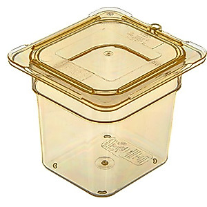 Carlisle FoodService Products 3088513 StorPlus High Heat Food Pan, 6" Deep, Sixth Size, Amber