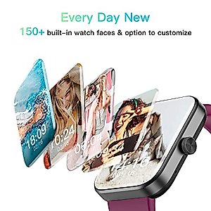 GERSVAR Smart Watch Bluetooth Calling (Answer/Make Call) 42mm Touch Screen, 100 Sports Modes Fitness Tracker with Heart Rate Monitor Blood Oxygen IP68 Waterproof,Compatible with Android iOS