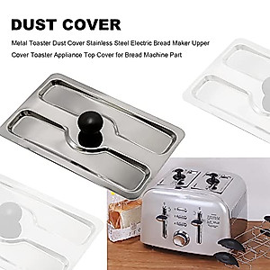 UOIENRT Toaster Dust Cover, Stainless Toaster Appliance Top Cover, Steel Electric Bread Maker Upper Cover for Bread Machine