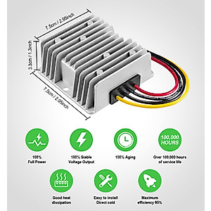 EAGWELL DC to DC Converter,36V 48V to 12V Step Down Converter Regulator 20A 240W Golf Cart Low Voltage Reducer Buck Transformer Waterproof