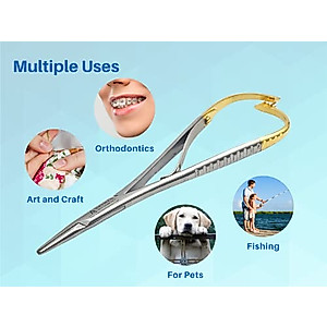 Mathieu Ligature Elastic Placing Pliers 5.5" with Tungsten Carbide Inserts, Separator Placer, Orthodontic Lace Back Tightener ARTMAN Brand