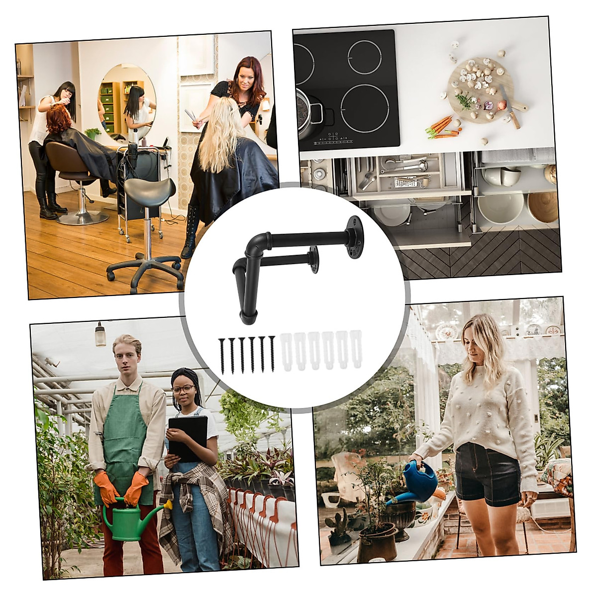 2 Sets Wall Mount Hanging Rack Towel Rack Industrial Towel Rack Hanging Towel Holder Multi-functional Storage Rack Towel Organizer Holder Storage Holder Retro Rack