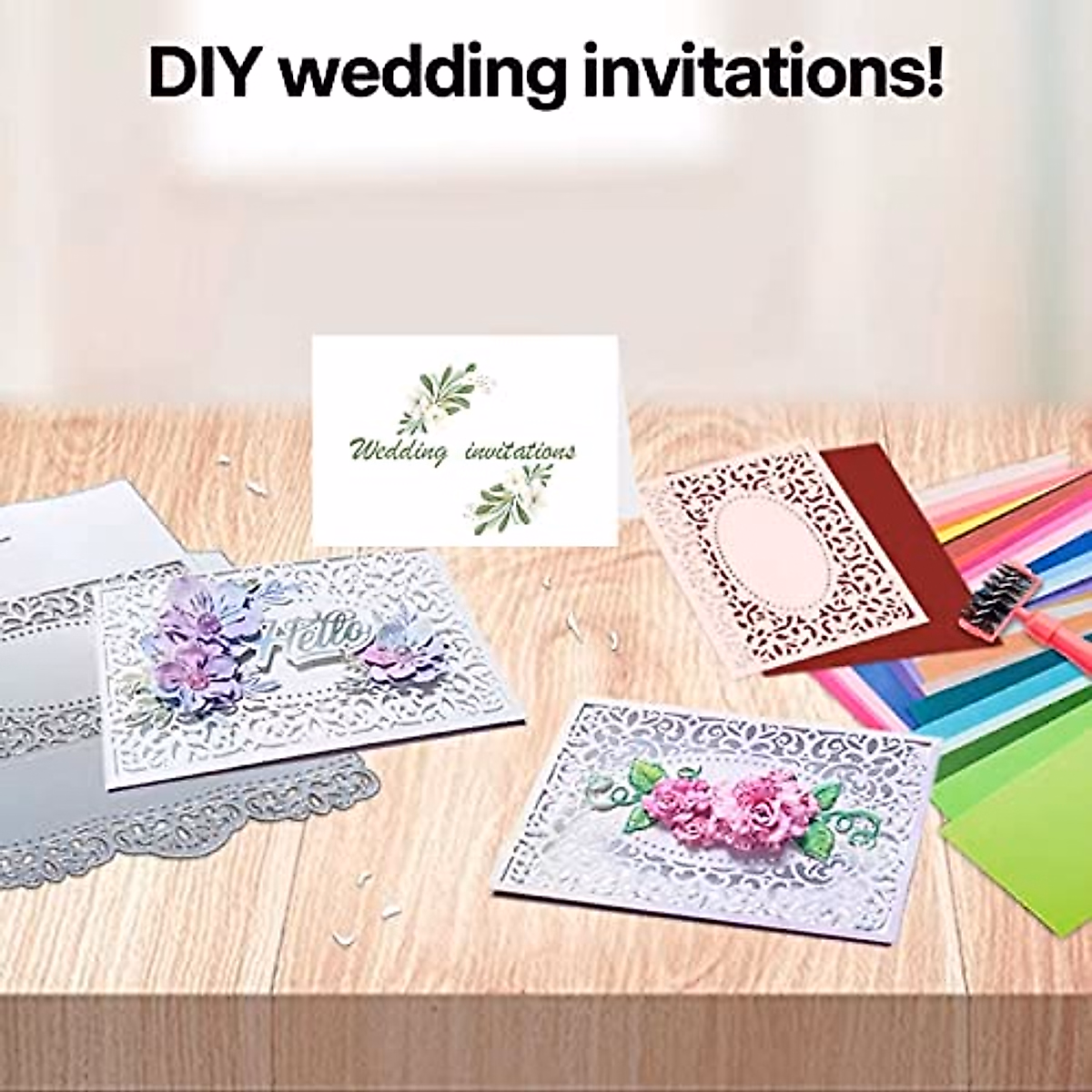 24 Sheets White Shimmer Cardstock 8.5 x 11 Metallic Paper, Goefun 80lb Card Stock Printer Paper for Invitations, Certificates, Crafts, DIY Cards