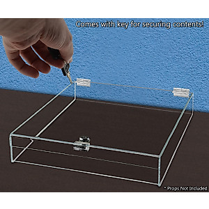 Premium Acrylic Eyewear and Jewelry Showcase with Keyed Lock 15" x 17" x 3" Acrylic Display Case Ideal for Sunglasses Jewelry and Collectibles Display by Marketing Holders