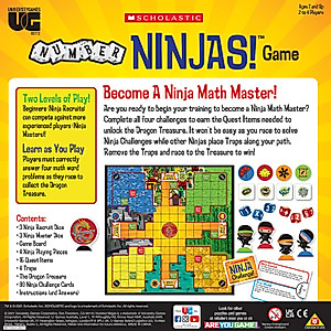 University Games | Scholastic Number Ninjas Math Master Board Game, Reinforces Mathematics Skills for Kids, for 2 to 4 Players Ages 7 and Up