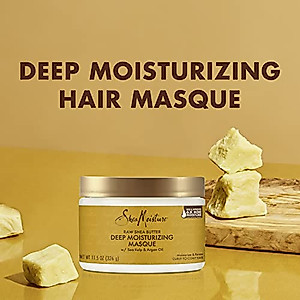 SheaMoisture Raw Shea Butter Deep Moisturizing Hair Masque for Curly Hair Raw Shea Butter Deep Conditioner to Moisturize and Renew Hair 11.5 oz