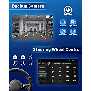 Android Car Stereo for 2009-2014 Toyota Highlander Radio, 10 inch Android Head Unit Touch Screen Car Audio Receiver with Mirror Link Bluetooth GPS Navigation, Support WiFi, SWC, FM,Backup Camera+Mic