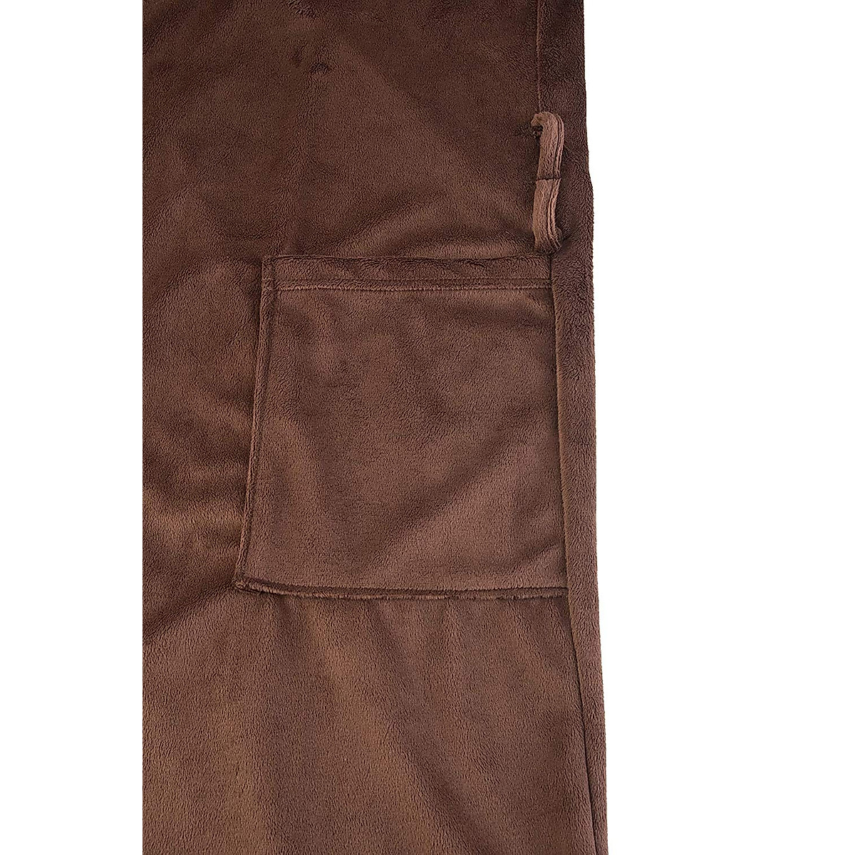 Canyon Rose Cloud 9 Men's Plush Microfiber Spa Robe, Kimono Style Wrap, 3/4 length Sleeves, Side Pockets, Waist Belt with Bi-level Loops, Machine Washable, 52 inch length, Chocolate Brown, XL