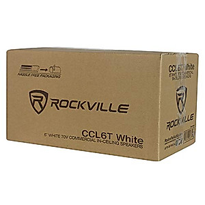 Rockville 70V 6" Commercial Ceiling Speakers 4 Restaurant/Office, White (CCL6T