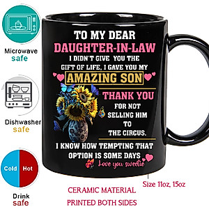 PerfectoStore Personalize Daughter-in-law gifts from Mother-in-law, To My Dear Daughter In Law I Gave You My Amazing Son- Christmas, Mothers day, Fathers day, Birthday gifts (Custom3)