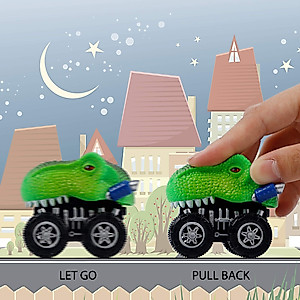 DR.DUDU Large Easter Eggs with Toys Inside, 4 X 3, 6 Pcs Easter Surprise Eggs with 6 Pcs Animal Pullback Toy Cars, Egg Toys for