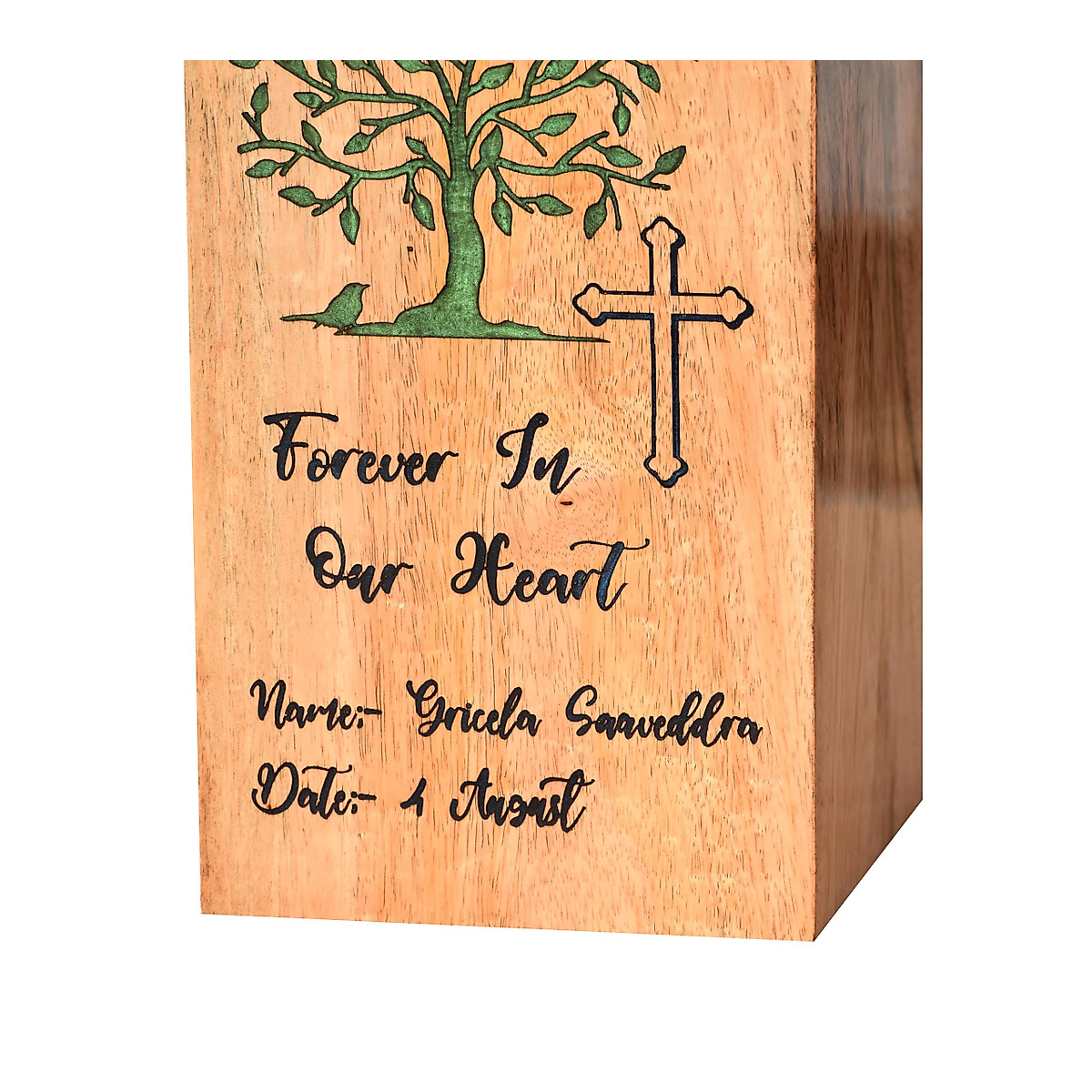 Tree of Life Resin Urn Wooden Urn Box Lichtenberg Figure Cremation Urn for Human Ashes Adult Large Funeral urn Ashes Urn for Ashes pet urn Fractal Burning urn Memorial Urn (Large up to 250 lb)