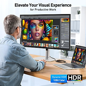 Cable Matters 8K Mini DisplayPort 1.4 to HDMI 2.1 Cable - 6ft / 1.8m, with 4K 240Hz / 8K 60Hz, Unidirectional Mini Display Port to HDMI 2.1 Cable, Black