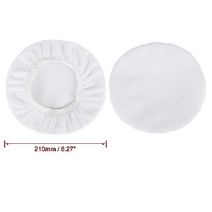 X AUTOHAUX 10pcs 9-10 Inch White Soft Mircrofiber Car Wax Polishing Bonnet Buffing Pad Washable Covers Polisher Waxing Tools 9" 10"