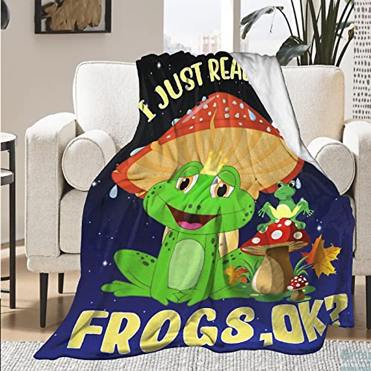 Frog Blanket I Just Really Like Frogs Soft Plush Warm Flannel Throw Blanket Frog Gifts for Girls Women Cozy Fluffy Fleece Blanket Quilt Decor for Sofa Bed Couch 30x40in Extra Small for Pets