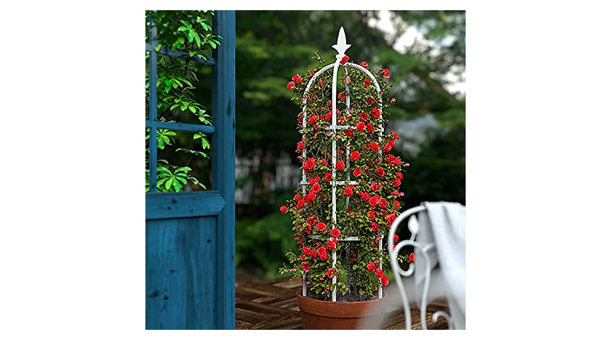 Kamansy 6FT Garden Trellis for Climbing Plants | Rust-Resistant Iron