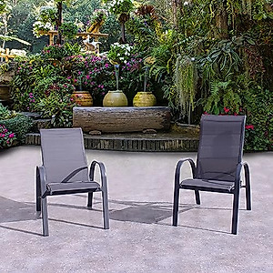 Courtyard Casual Santa Fe Alum Sling Reclining Chair, Set of 2