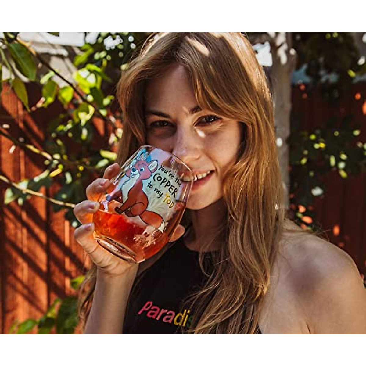 Disney The Fox and the Hound 20-Ounce Teardrop Stemless Wine Glass | Set of 2