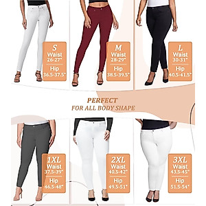 Hybrid & Company Womens Hyper Ultra Stretch Comfy Skinny Leg Work Casual Pants P44876SK Off White M