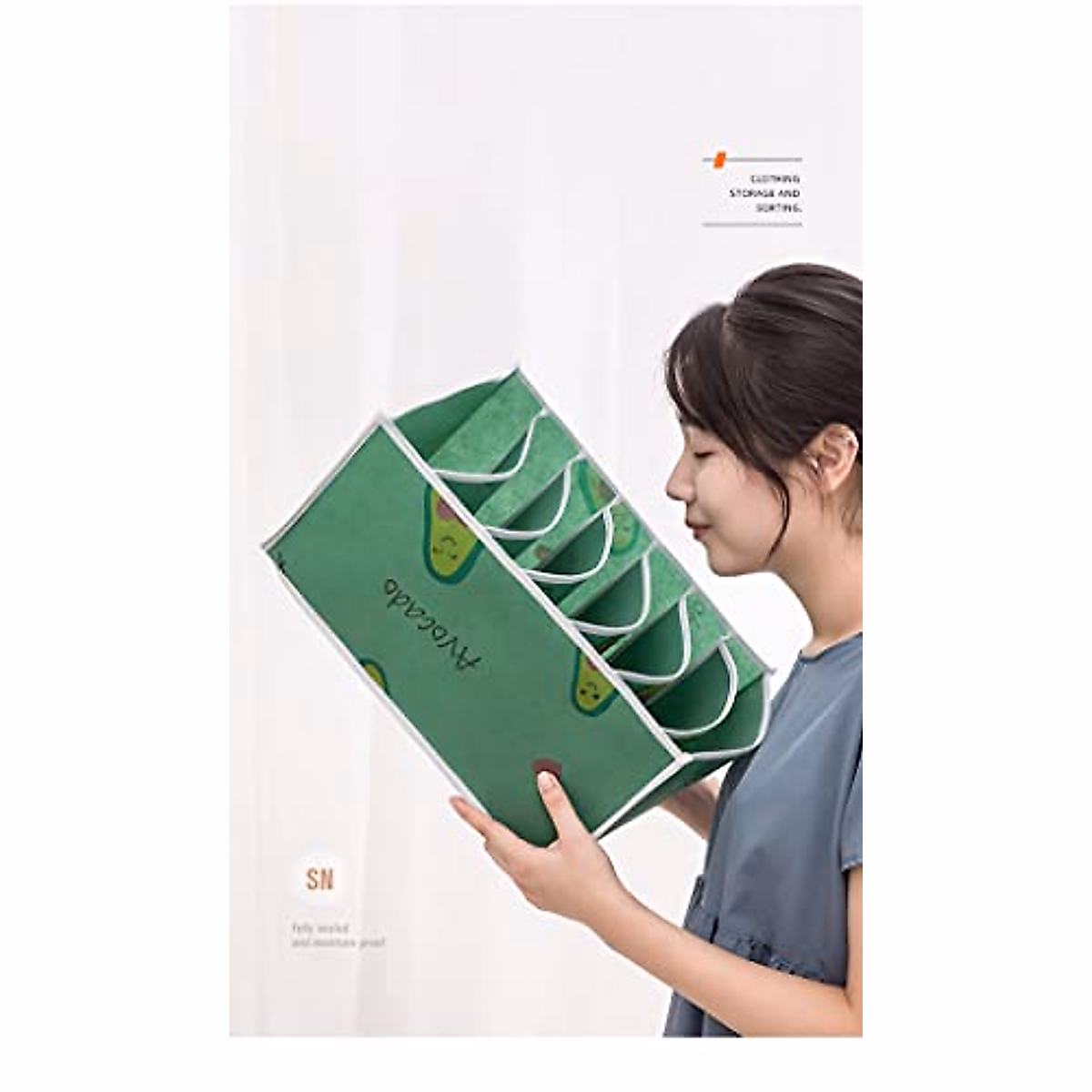 2PCS Washable Wardrobe Clothes Organizer, 7/9 Grids Foldable Visible Closet Organizer Clothes Drawer Mesh Separation Box for T-shirts, Leggings, Skirts (9 Grids Large Size Avocado)