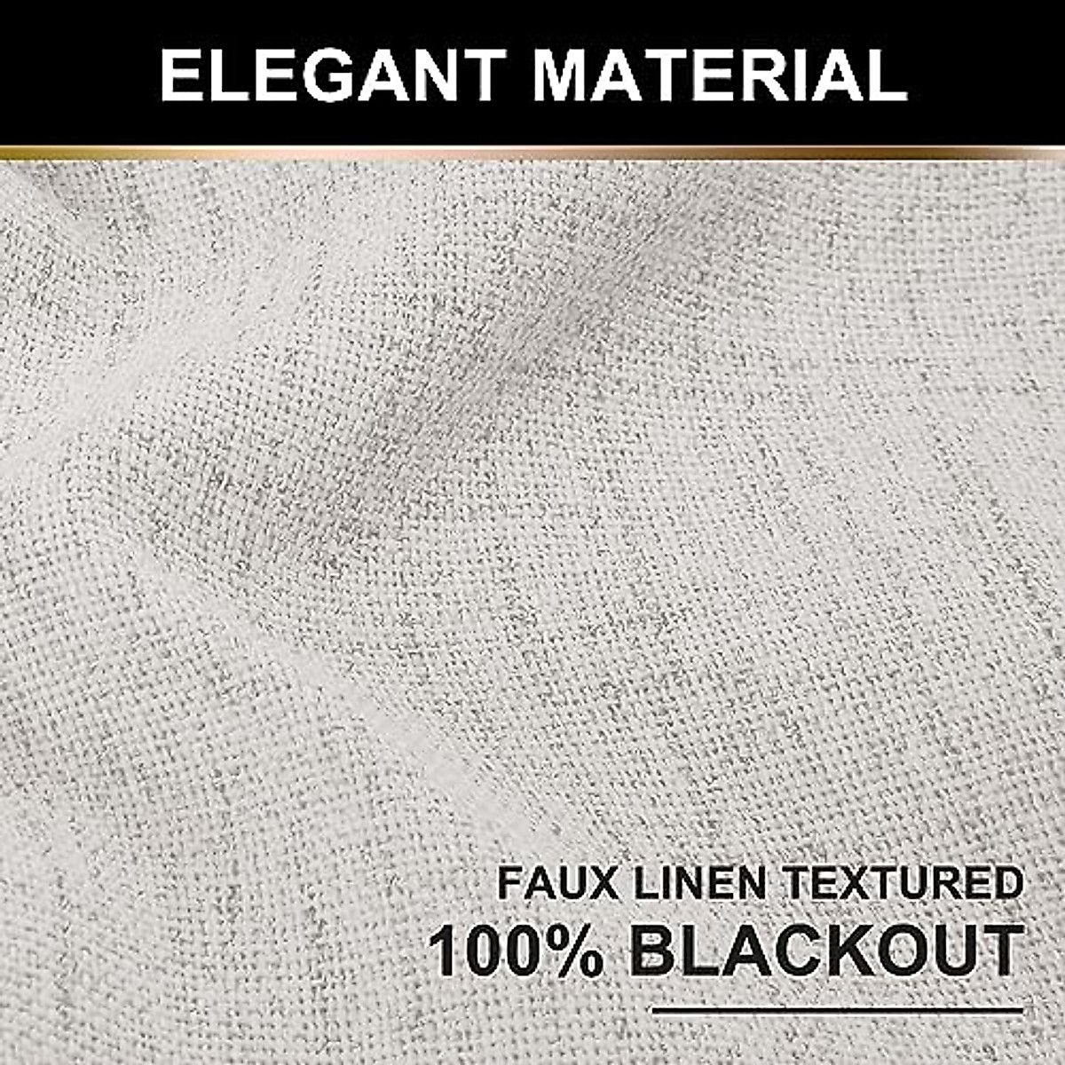100% Blackout Shield Linen Blackout Curtains 108 Inches Long 2 Panels Set, Clip Rings/Rod Pocket Blackout Curtains No Light, Black Out Curtains & Drapes for Bedroom, 50 inches Wide Each Panel, Beige