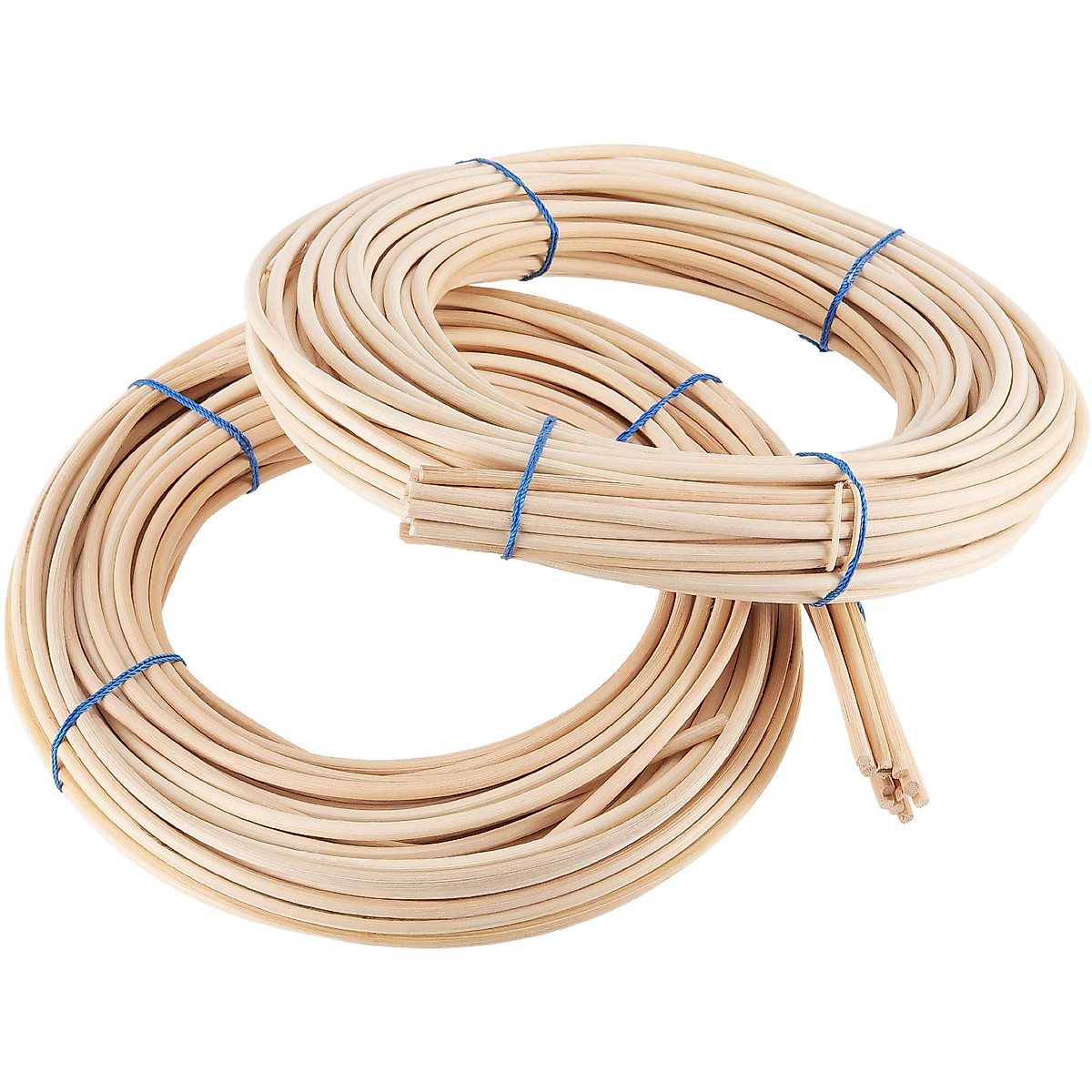 KOHAND 2 Pack 0.2 Inch 65 Feet Round Reed Spline,Chair Cane for DIY Craft Rattan Cane Webbing Basket Wicker Weaving