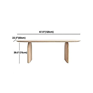 BAYCHEER Vintage Solid Wood Top Oval Dinette Table Wood Base Dining Table for Living Room - Natural Wood 47.2" L x 23.6" W x 29.5" H (Table Only)