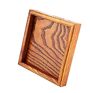 Wooden tea tray, coffee/sushi/snack/tea serving tray for breakfast, square food serving plate for home Ottoman cafe restaurant shop(12.512.5cm)