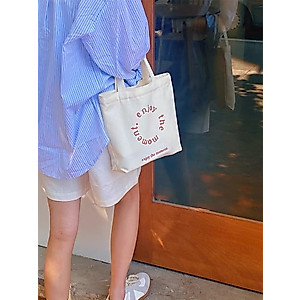 Generic 10×8×3 Inch - Small Canvas Tote Bags for Kids Mini Gift Bags Bulk for Painting DIY Arts & Crafts Thick Fabric Bland Bags (20, Beige)