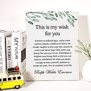 Inspirational Quotes Canvas Wall Art Motivational This is My Wish for You Quote Canvas Print Positive Poem Canvas Painting Office Home Wall Decor Framed Gift 12x15 Inch