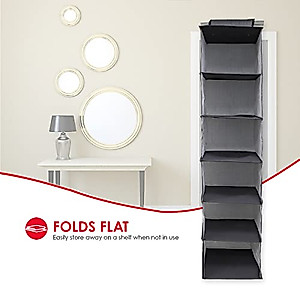 Home Basics SB39011 Hanging Closet Organizer, 6 Shelf, Grey