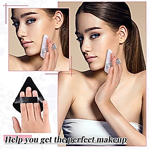 Patelai 2 Pcs Powder Puff Makeup Puff Triangle Powder Puff Soft Powder Sponge Reusable Triangle Sponges with Strap for Loose Powder Cosmetic Foundation Wet Dry Makeup (Black, White)