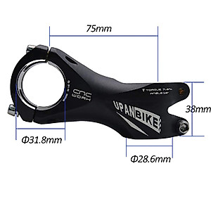 UPANBIKE Bike Stem 31.8mm Length 80mm 15 Degree Bike Handlebar Stem for Mountain Bike Road Bicycle MTB BMX