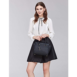 LA FESTIN Designer large-capacity handbag leather shoulder messenger bag red black blue fashion female bag (black)